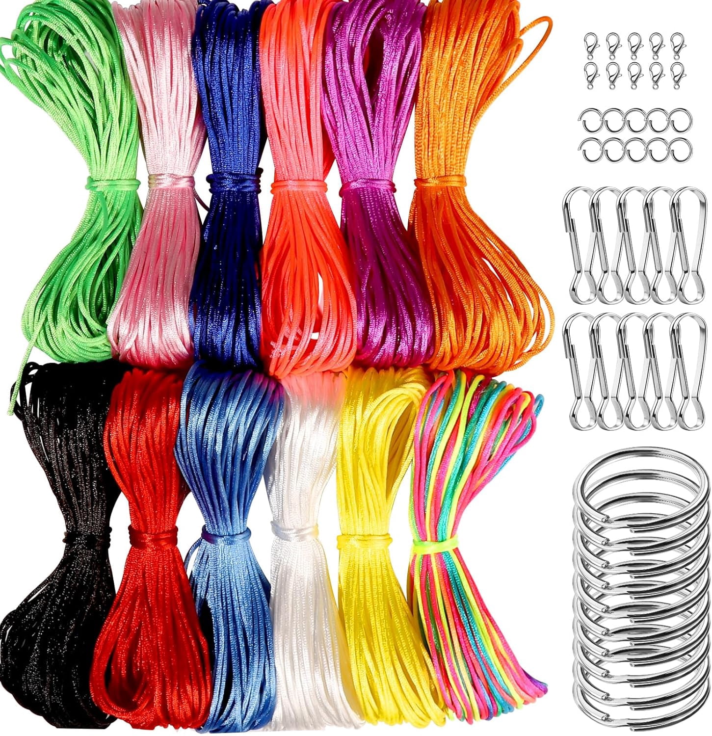 FDNDAMEI 12 Colors Nylon String for Bracelets, Waxed String for ...
