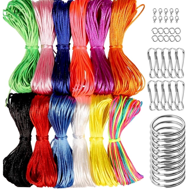 FDNDAMEI 12 Colors Nylon String for Bracelets, Waxed String for ...