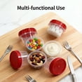 5 Pack Twist cap Containers Clear Bottom With Red Top Screw on Lids ...
