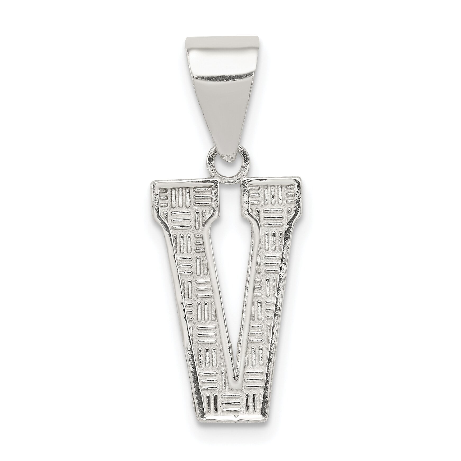 Sterling Silver Initial Letter V Charm Pendant Jewelry - Walmart.com