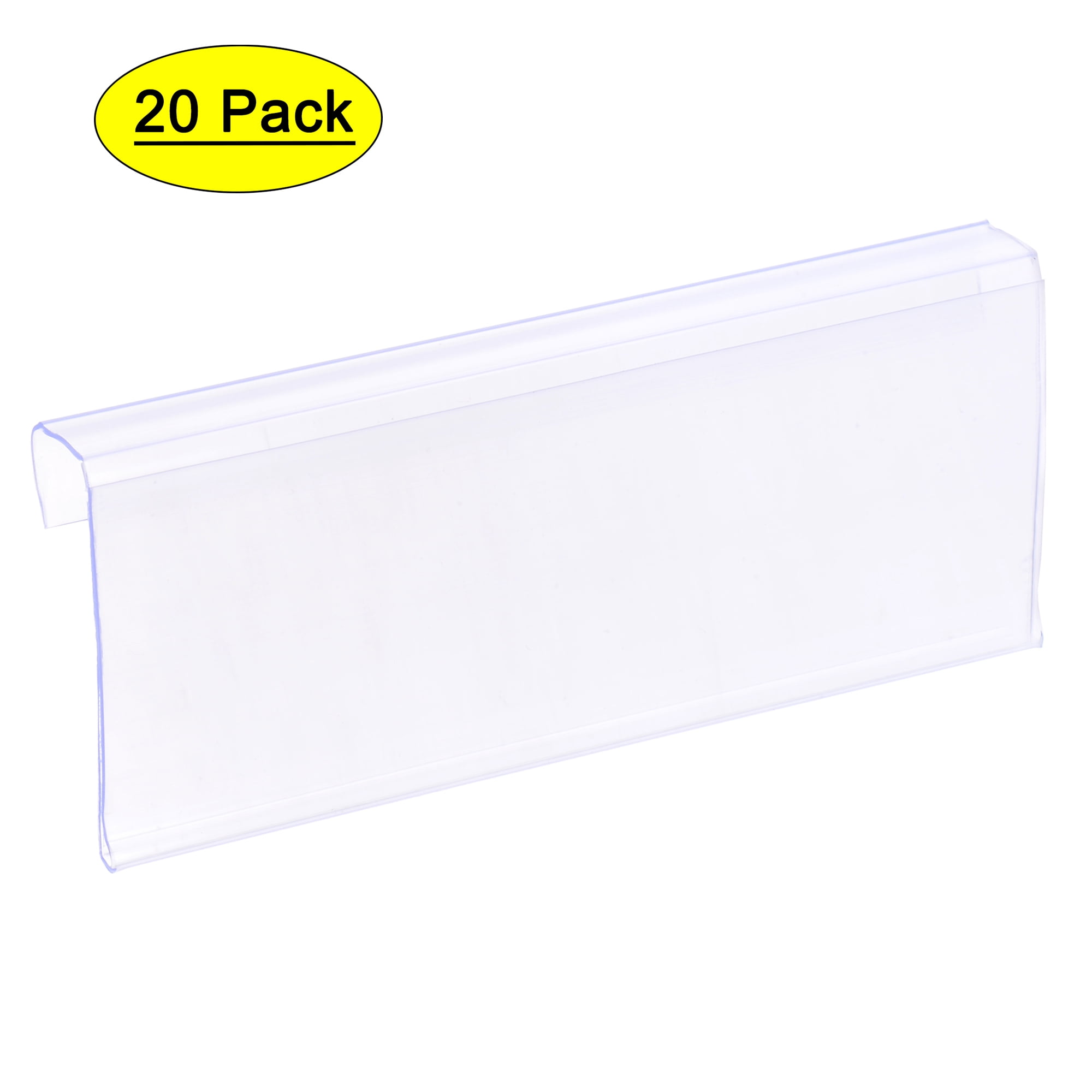 Uxcell 100x40mm L Shape Label Holder Clear Plastic for Wire Shelf, 20 ...
