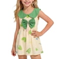 Bxsruta Girls Sleeveless Peter Pan Collar Fruit Print Dress with Front ...