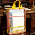 Color Block Handheld File Bag, A5 Large Capacity Tote, Transparent ...
