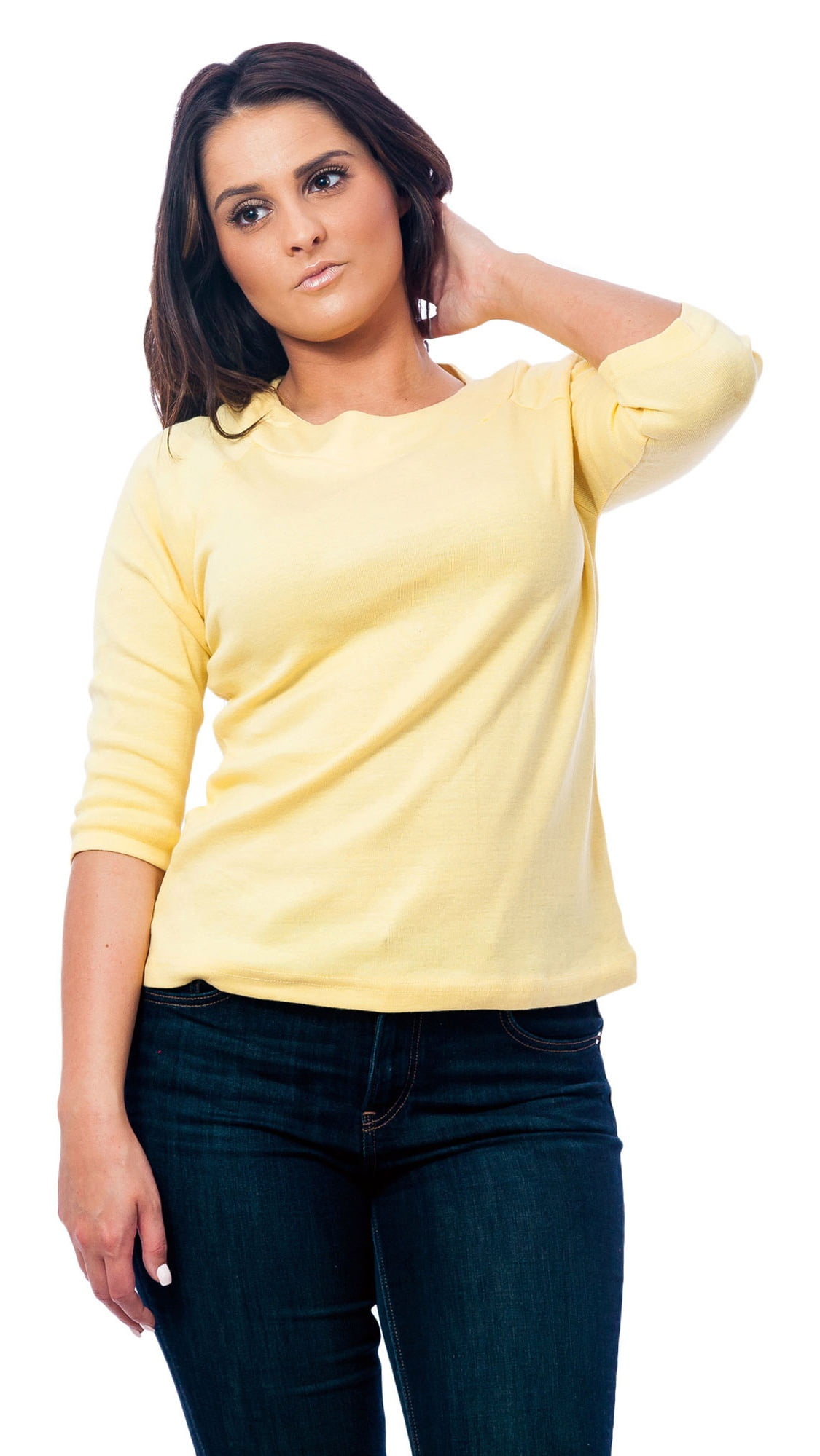 Up2date Fashions Womens Knit Boat Neck Top