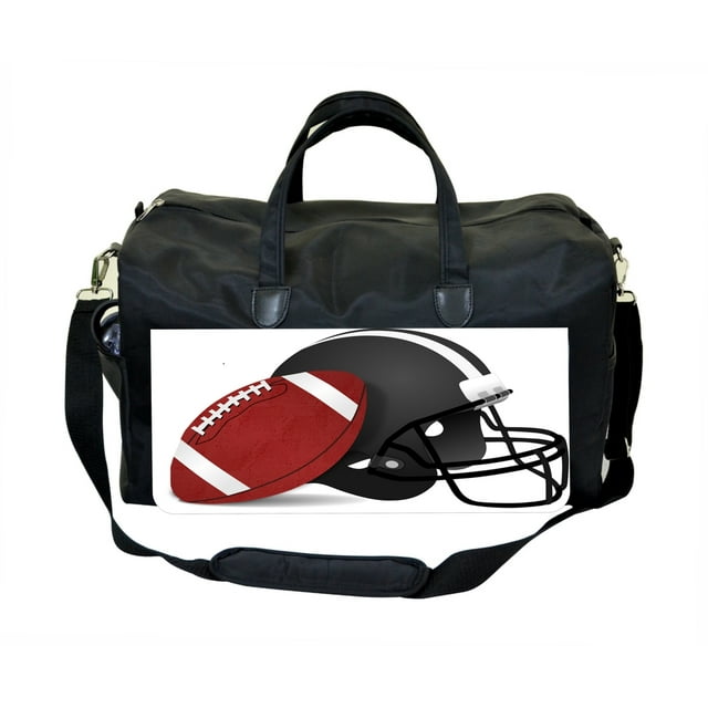 Football Equipment Large Black Duffel Style Weekender Carry On Satchel ...