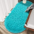 Junovo Fuzzy Fur Oval Area Rugs for Bedroom, Plush Shaggy Carpet for ...