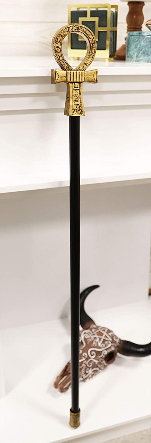 Ebros Egyptian Ankh Key of Life with Hieroglyphs Decorative Walking ...