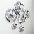 Efavormart Set of 6 Silver Paper Fan Decorations Paper Pinwheels Wall ...