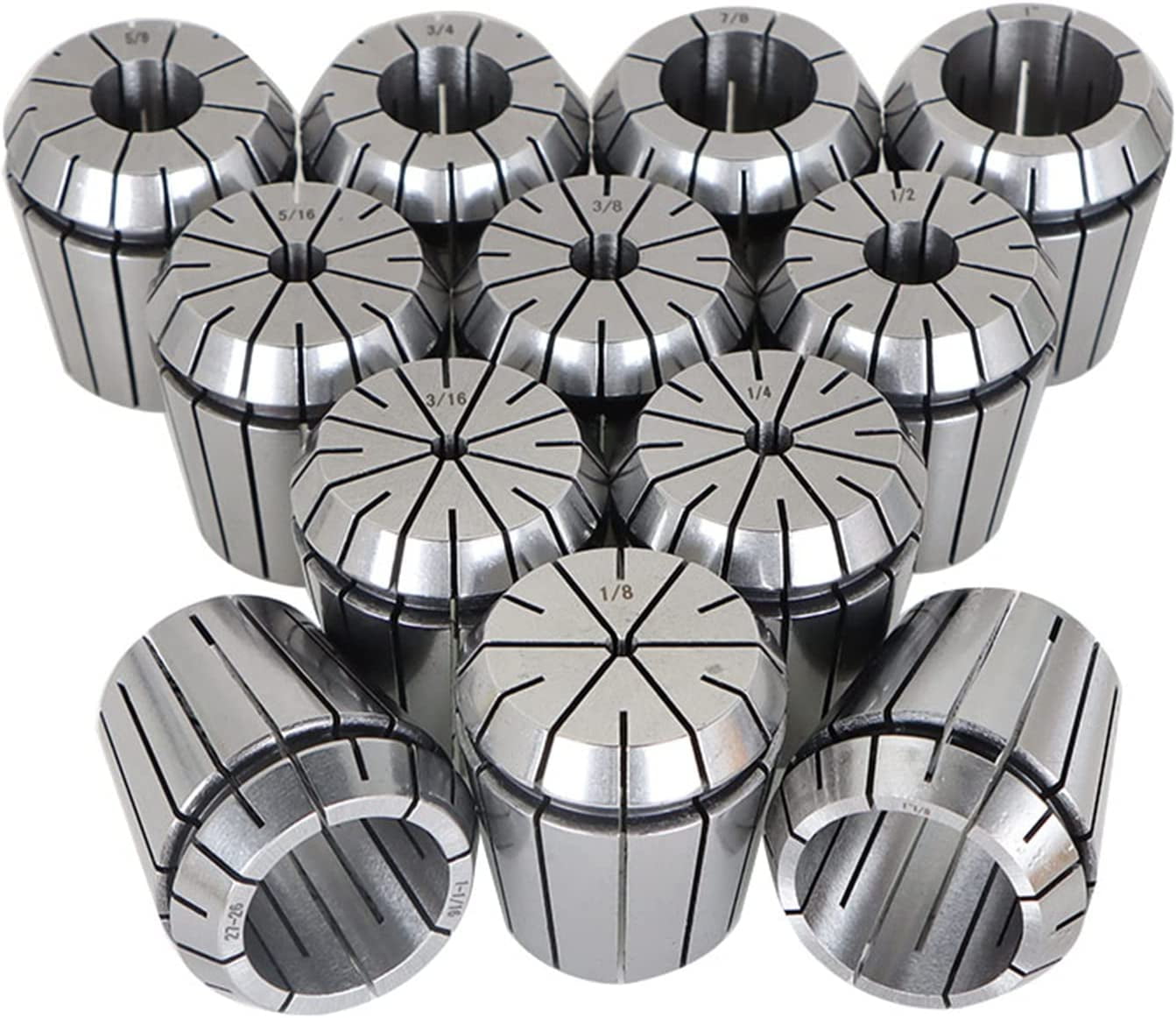 ALL-CARB 1/8-1-1/8 Inch Spring Collet Set ER40 Spring Collet for CNC ...