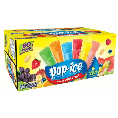 Pop-Ice Freezer Pops, Assorted Flavors, 1.5 Fl Oz, 80 Count - Walmart.com