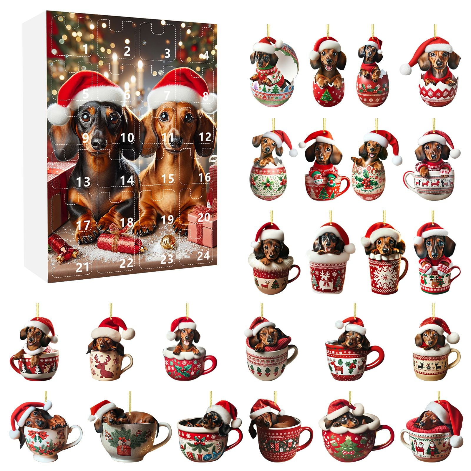Click here for Vivavault 2d Festive Sausage Dog Holiday Countdown... prices