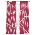 Abstract Red Geometric Chiffon Sheer Curtains 84 Inches Long Modern ...