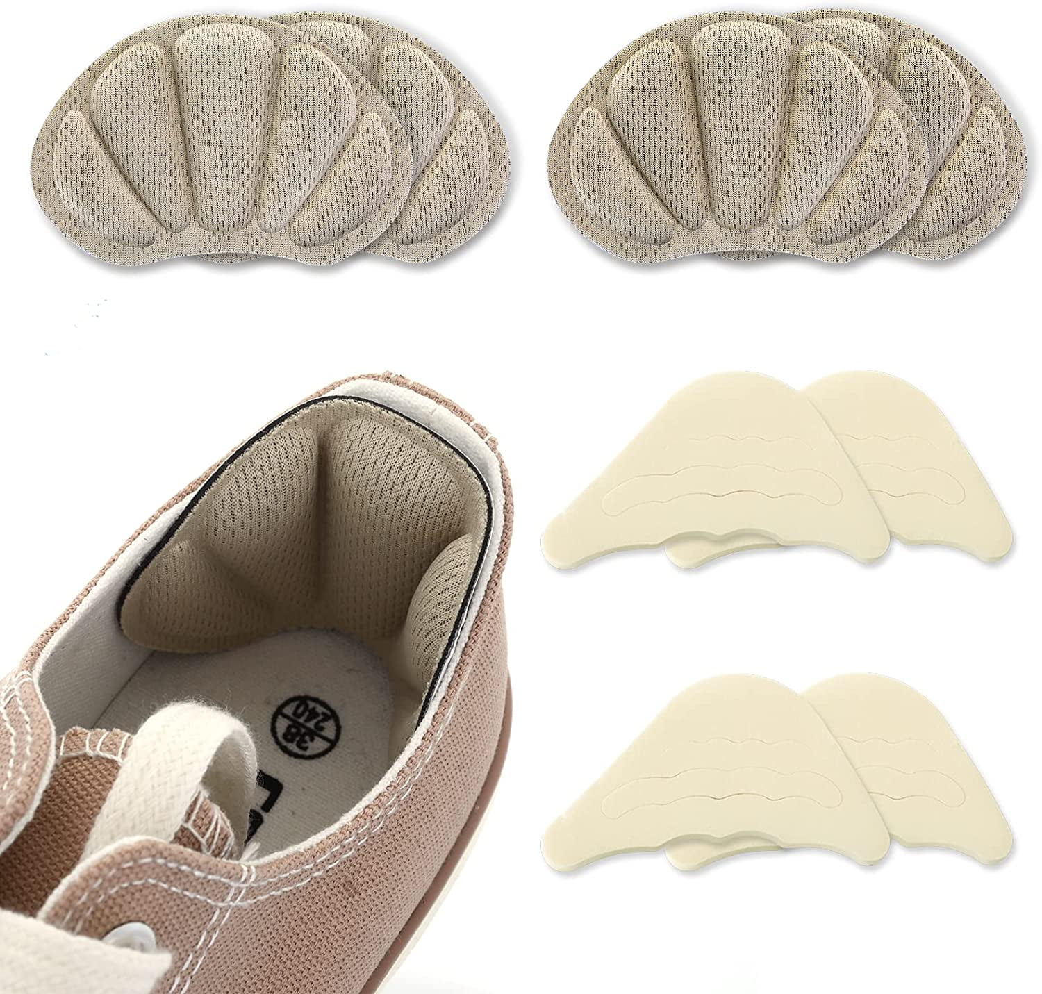 4 Pairs Shoe Fillers for Big Shoes Includes 2 Pairs Adjustable Toe ...