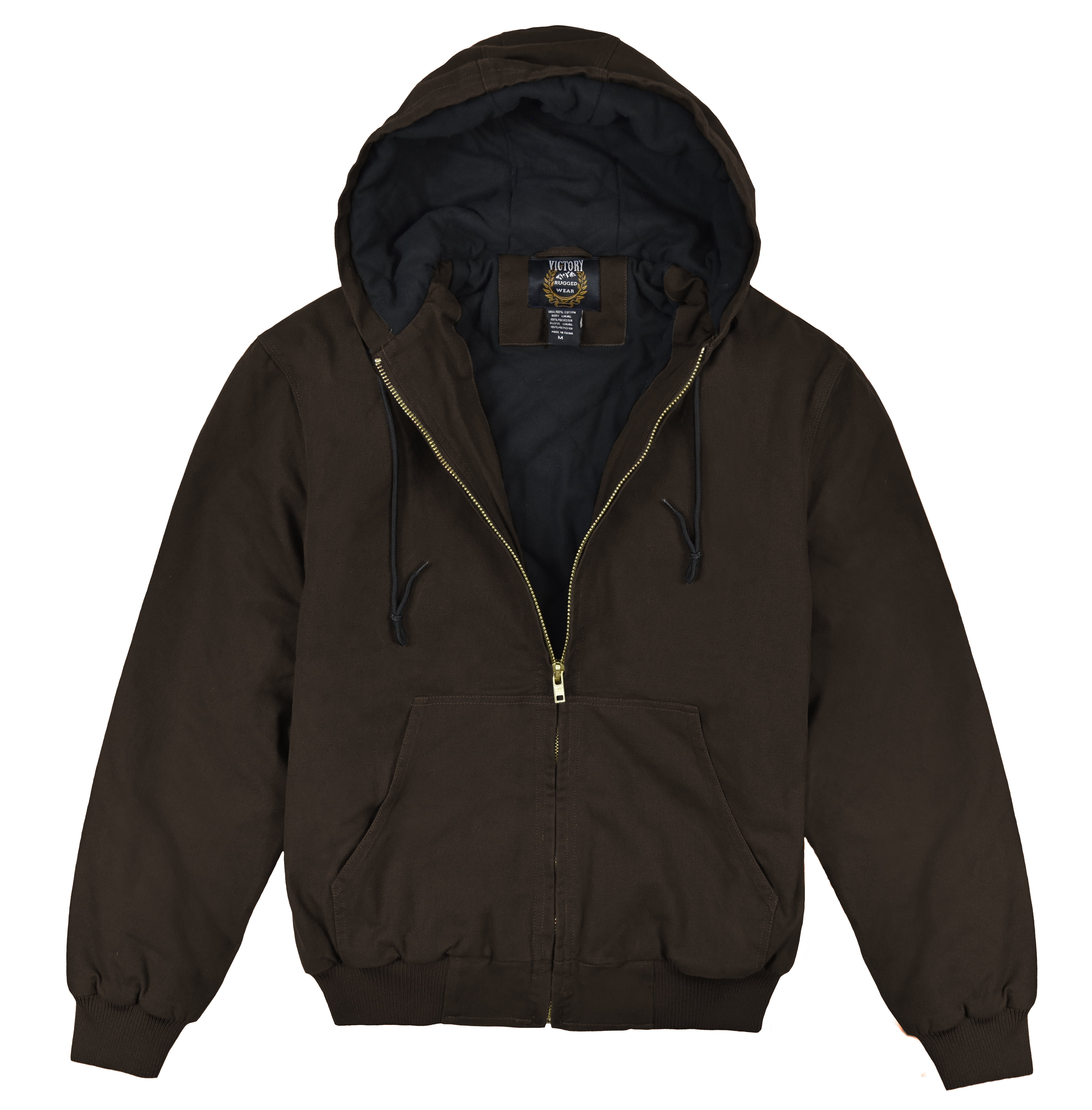 Victory Outfitters Men's Zip Up Hooded Work Wear Canvas Jacket ...