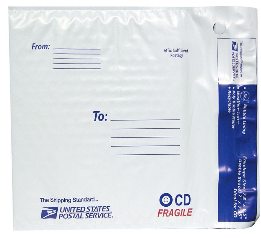 Lepages 81251 7" X 7.25" White Usps Cd Poly Mailer - Walmart.com