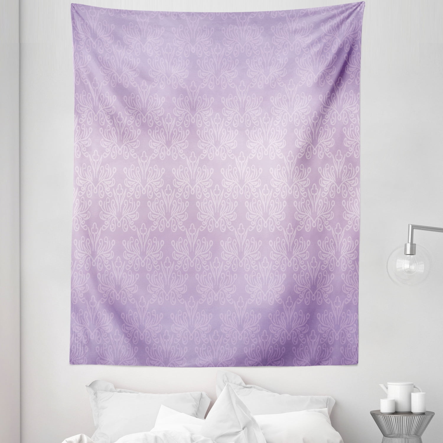 Lilac Tapestry, Monochromatic Pattern with Baroque Swirl Motifs ...