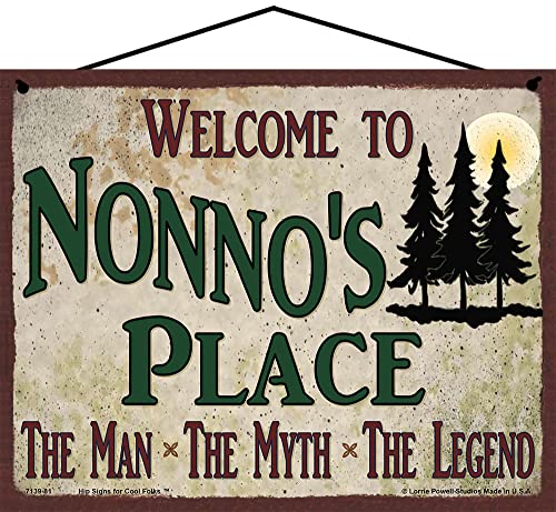 8x10 Welcome to Nonno's Place Sign with Pine Trees Nature Scene The Man ...