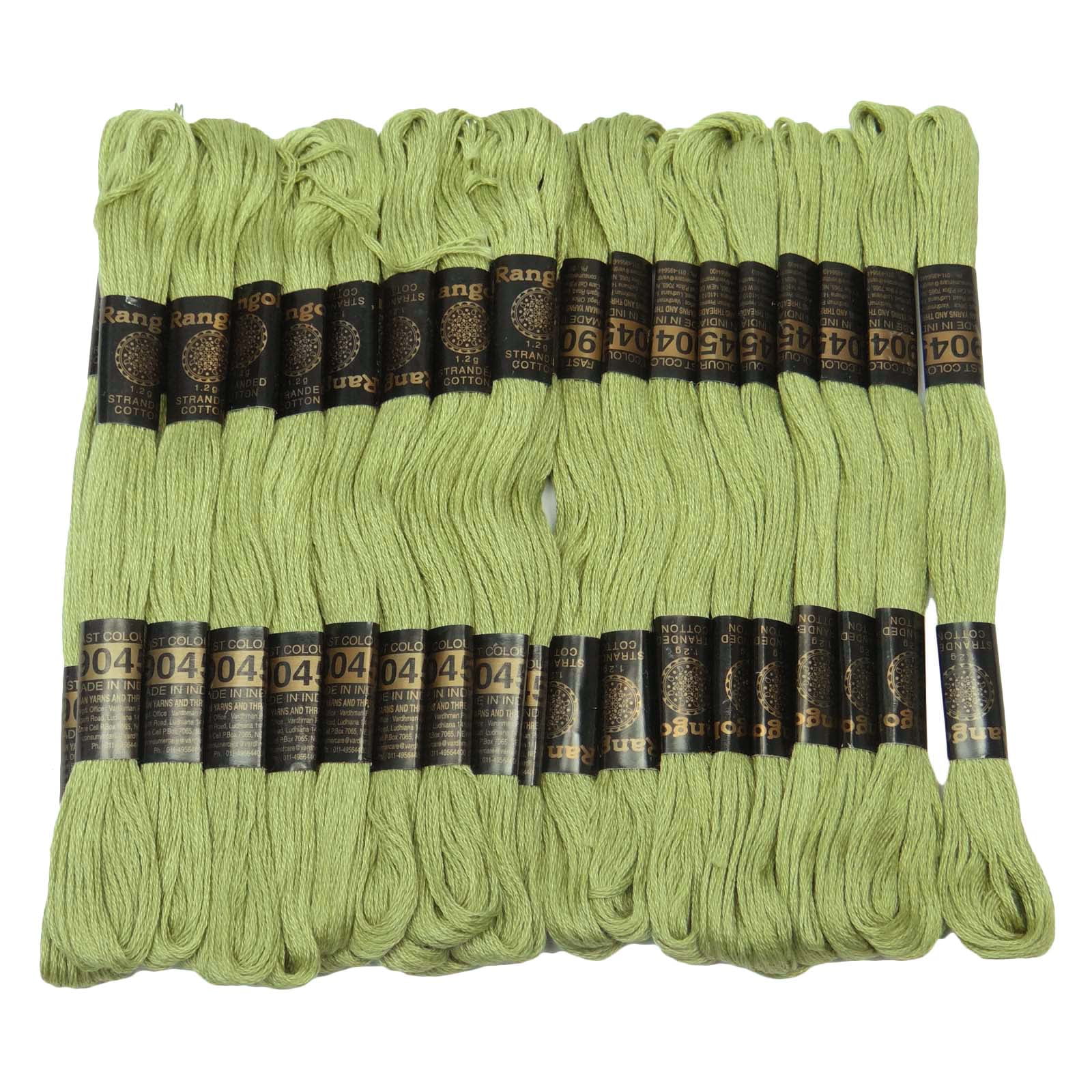 25 Pcs Green Cotton Thread Stitch Needlepoint Sewing Skein Floss ...
