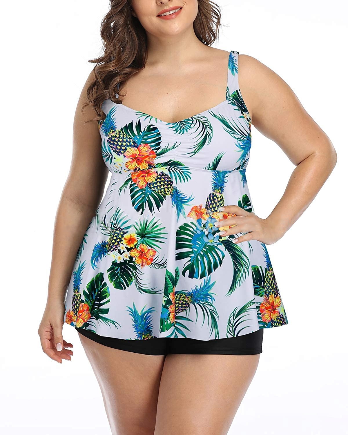 Inadays Women Plus Size Tankini Swimsuits Flowy Swimdress Two Piece ...