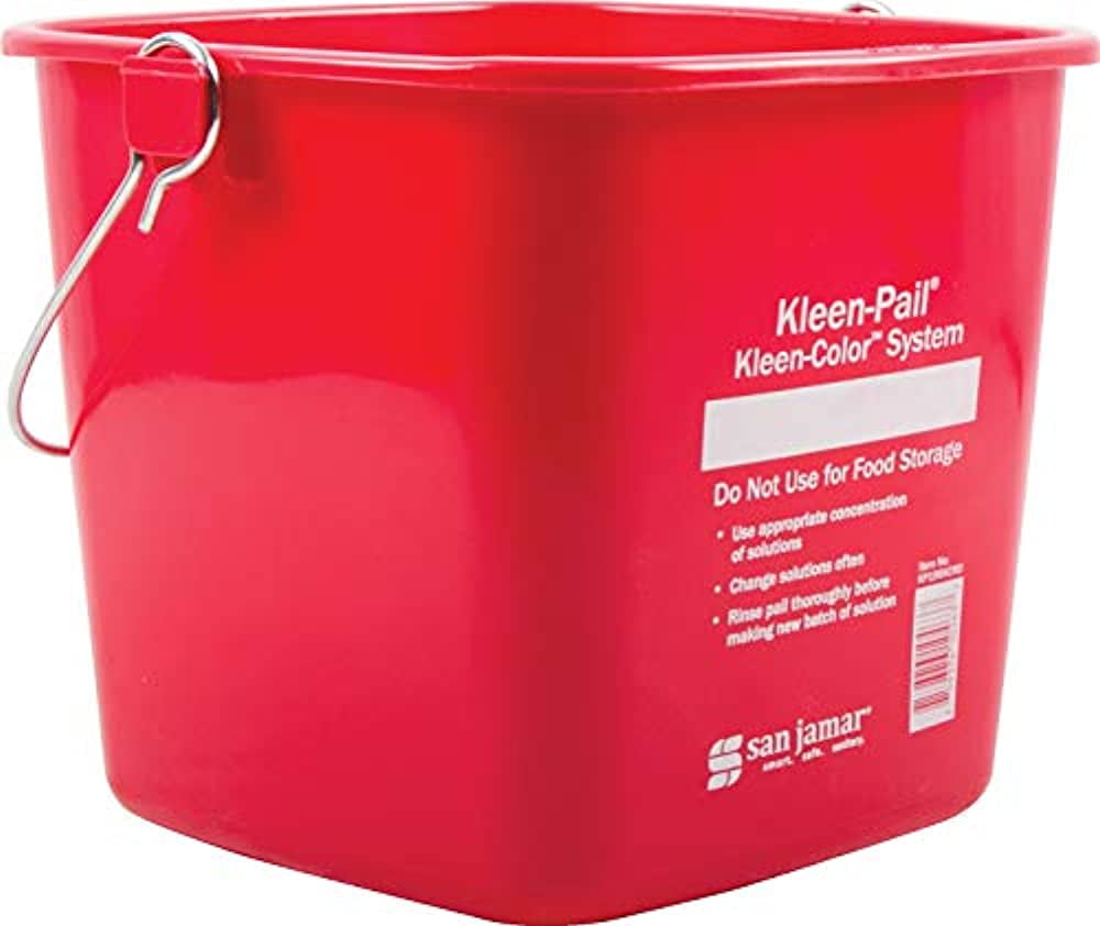 Carlisle KP196RD Kleen-Pail Commercial Cleaning Bucket, 6 Quart, Red ...