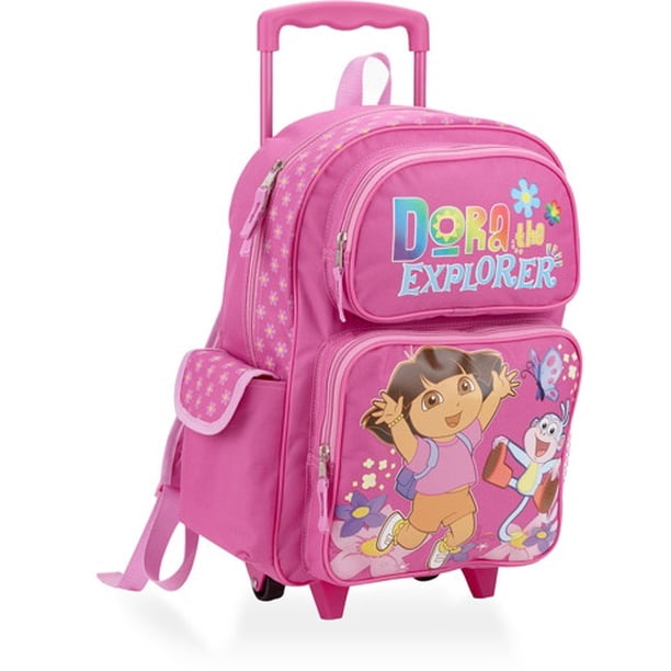 Large Rolling Backpack - Dora the Explorer - Flowers School Bag New ...