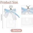 2Pcs Plastic ID Card with Bowknot Polyester Charms and Alloy Swivel ...