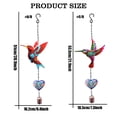 21inch Artistic Hummingbird Wind Chimes With Heart Design For Window ...