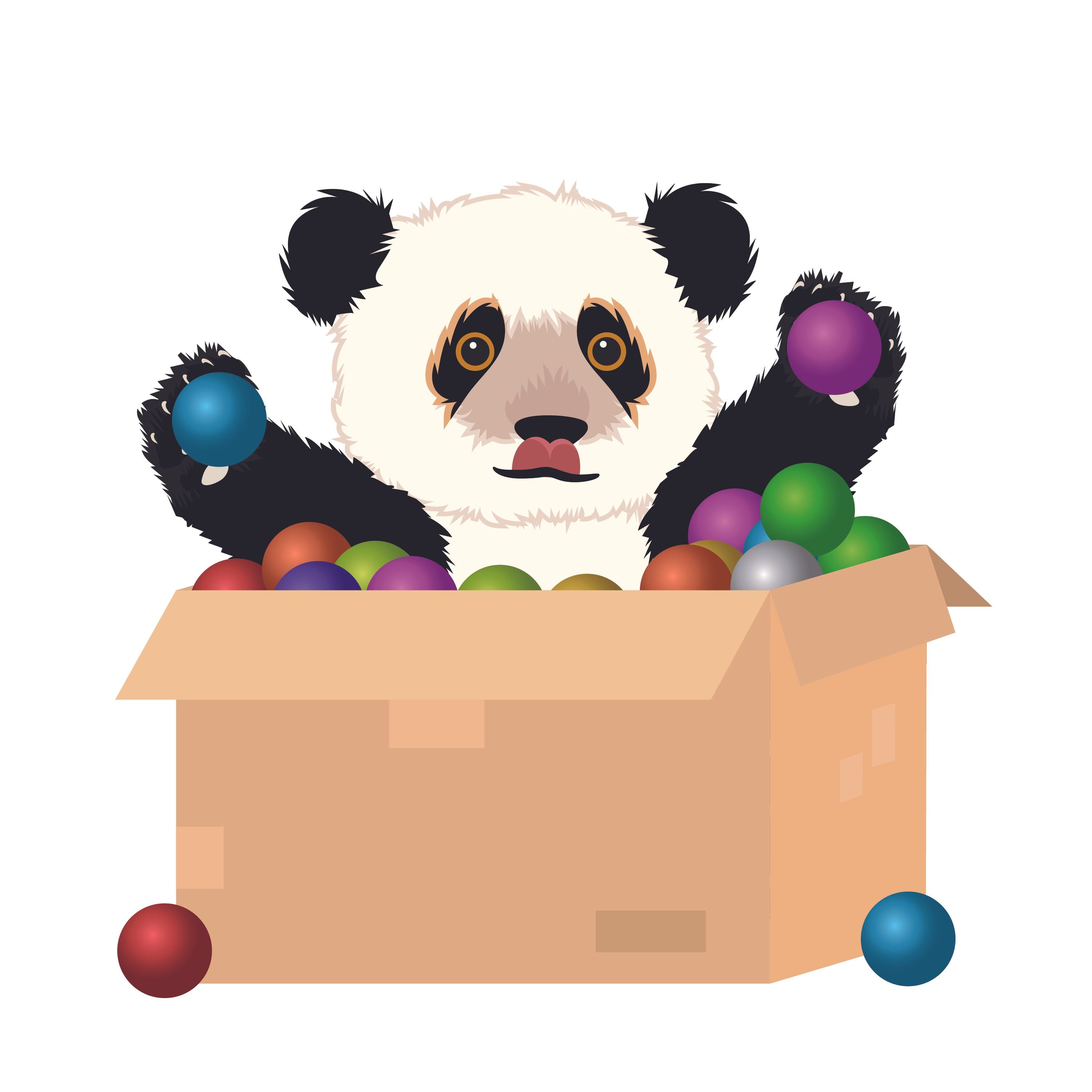 Baby Panda Playing With Ball