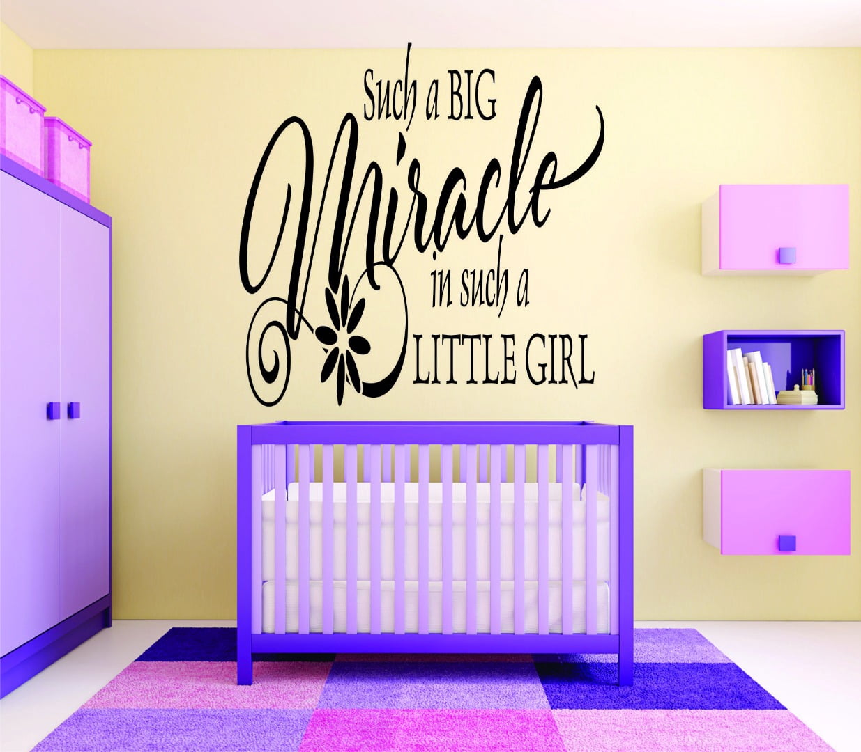Decal Wall Sticker : Such A Big Miracle In Such A Little Girl Baby ...