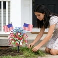 White Blue Red Artificial Outdoor Flowers, 2 Set Garden Stake Decor ...