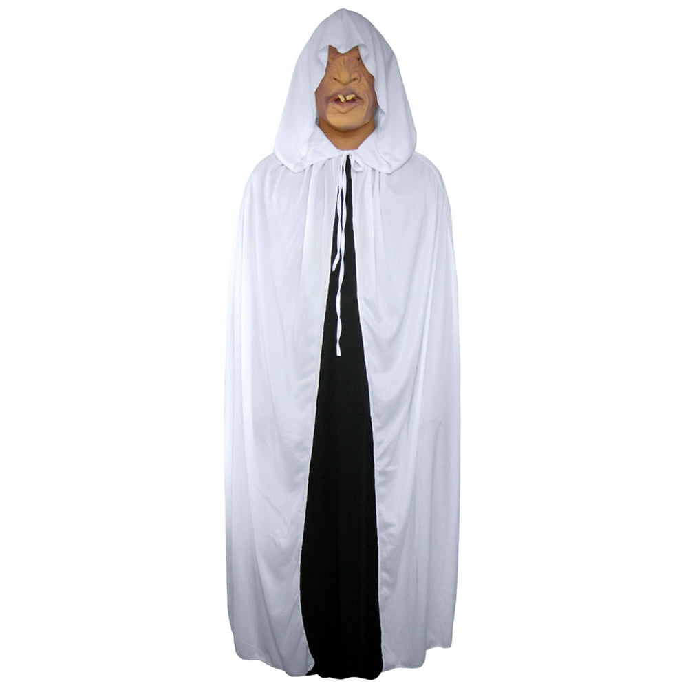 SeasonsTrading 54" White Cloak with Large Hood Costume Accessory ...