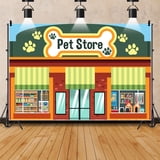 SUNOLIFE Cartoon Pet Shop Backdrop Pet Store Background for Pets ...