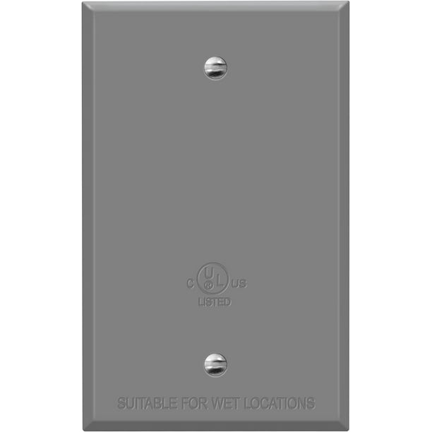 ENERLITES Weatherproof Blank Cover, Blank Metal Wall Plate for Outdoor ...