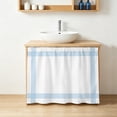Blue Striped Cabinet Curtain, Simple Stripes White Background Sink ...