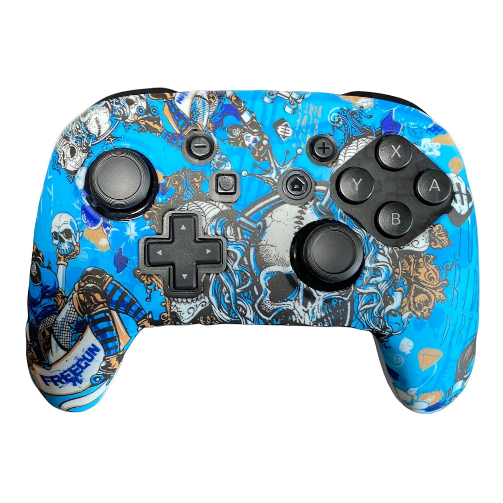 JenDore Nintendo Switch Pro Controller Blue Skulls Silicone Cover Shell ...