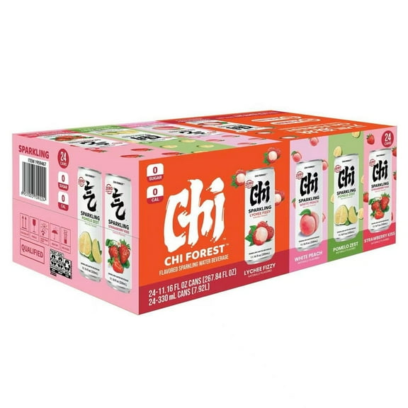 Chi Forest Sparkling Water Variety, White Peach, Lychee Fizzy, 11.16 oz ...