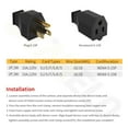10PCS Electrical Replacement Plug NEMA 5-15P Extension Cord Ends Black ...