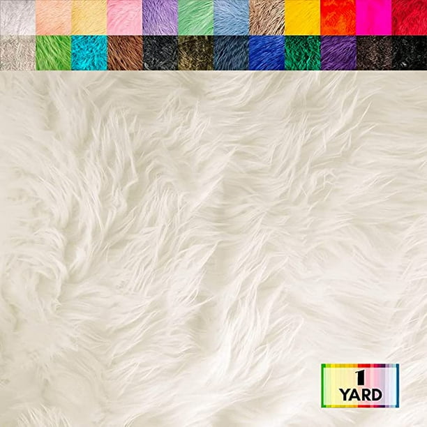 FabricLA Shaggy Faux Fur Fabric by The Yard - 36" x 60" Inches (90 cm x ...