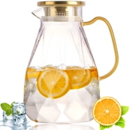 50oz Plastic Juice Carafes with Lid (Set of 2), Square Storage Pitchers ...