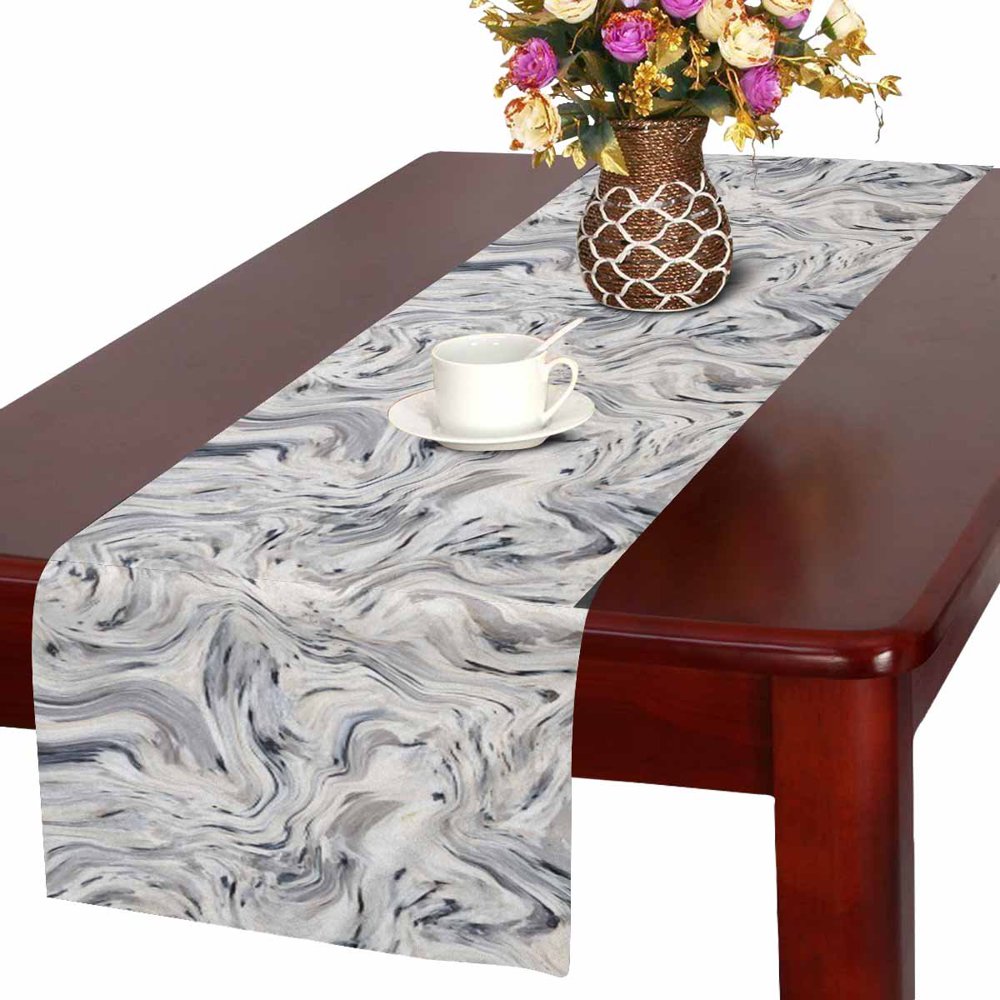 MKHERT Abstract Japanese Marble Stone Marbling Pattern Table Runner for ...