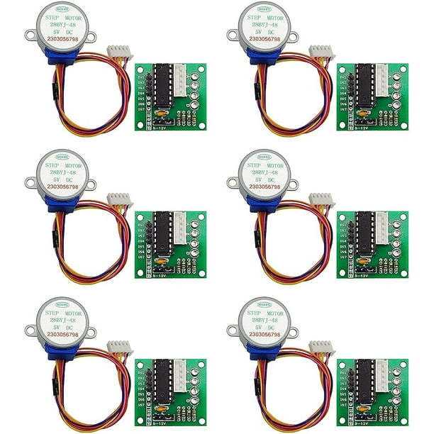6 Sets ULN2003 Stepper Motor Drive Module + 28BYJ-48 DC 5V Stepper ...