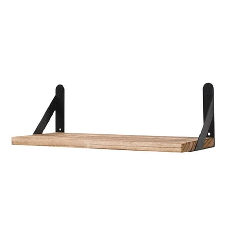 AMLESO Wall Floating Shelf Wall Mounted Organizer Rack Wood Brackets ...