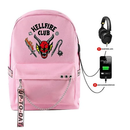Stranger Things 4 Hellfire Club Backpack Usb Rechargeable Backpack ...