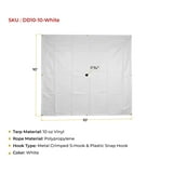 White 10' x 10' Ceiling Leak Diverter Drain Tarp - Vinyl Coated Roof ...