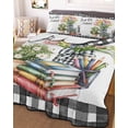 Back To School Quilts Bedding Set Twin Size Tulips Floral Vase Pencil ...