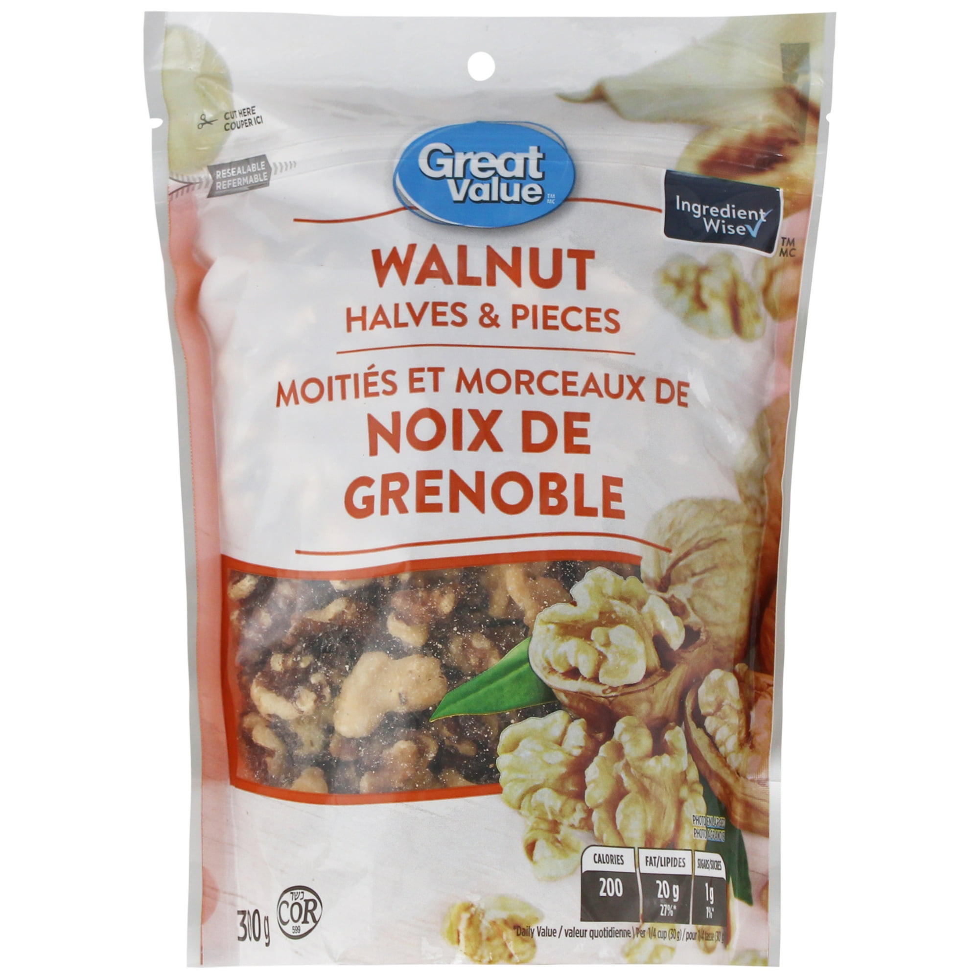Click here for Great Value Walnut Halves & Pieces 310 G prices