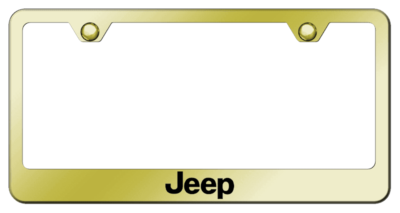 Jeep Laser Etched Logo Stainless Steel License Plate Frame (Gold ...