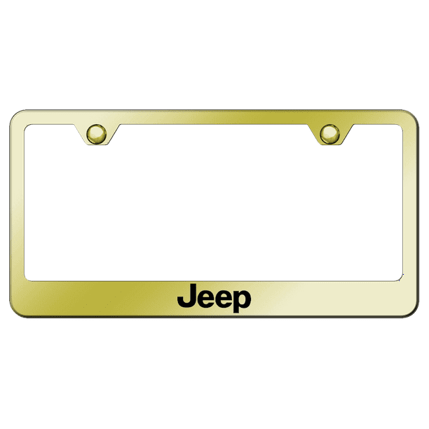 Jeep Laser Etched Logo Stainless Steel License Plate Frame (Gold ...