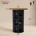 Hawsaiy Round Bar Table with Storage, 31.5" Pub Table with Sliding Door ...
