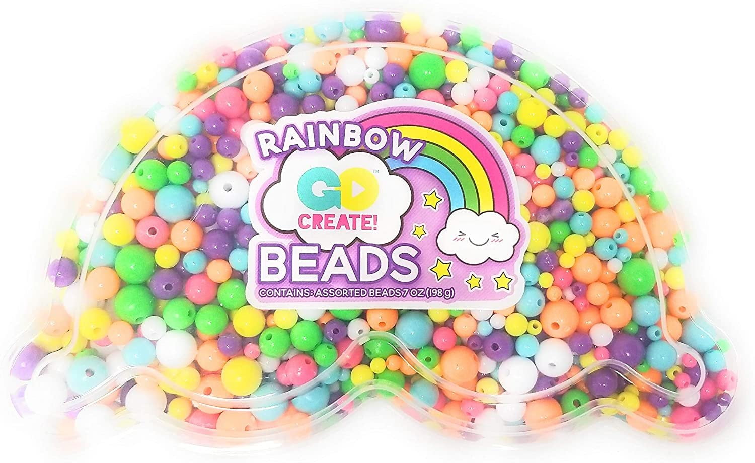 Rainbow Go Create Beads Contains Assorted Beads 7 Oz Crafts, Kids ...